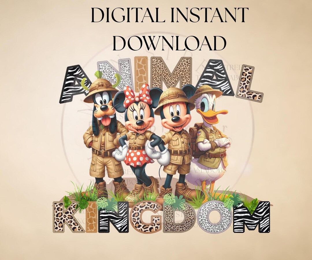 Safari Adventure Animal Kingdom Disney Characters Instant Download ...