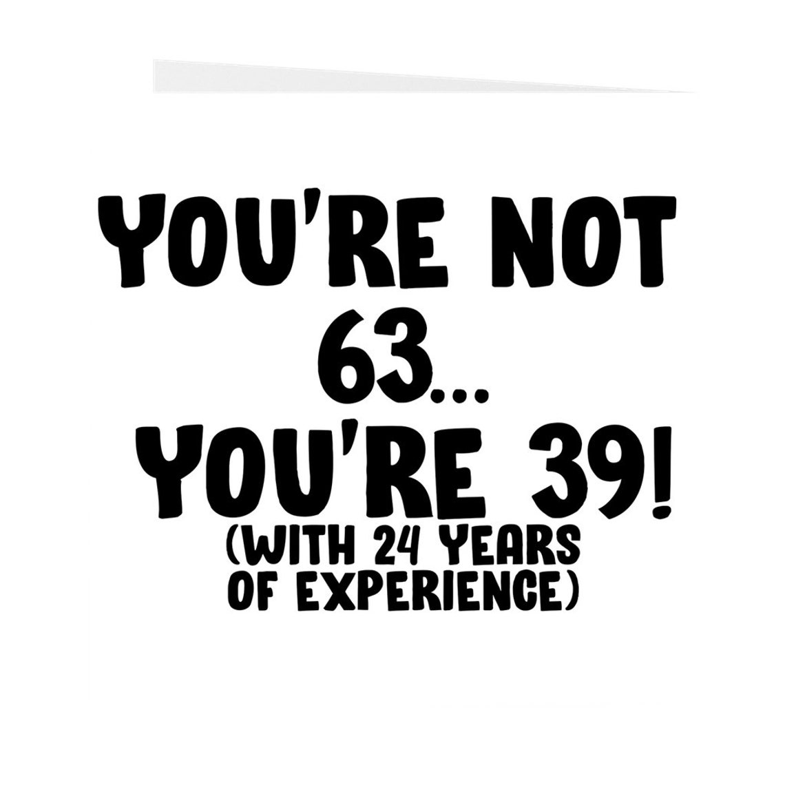 Funny 63rd Birthday Card Funny Birthday Card for 63 Year Old - Etsy