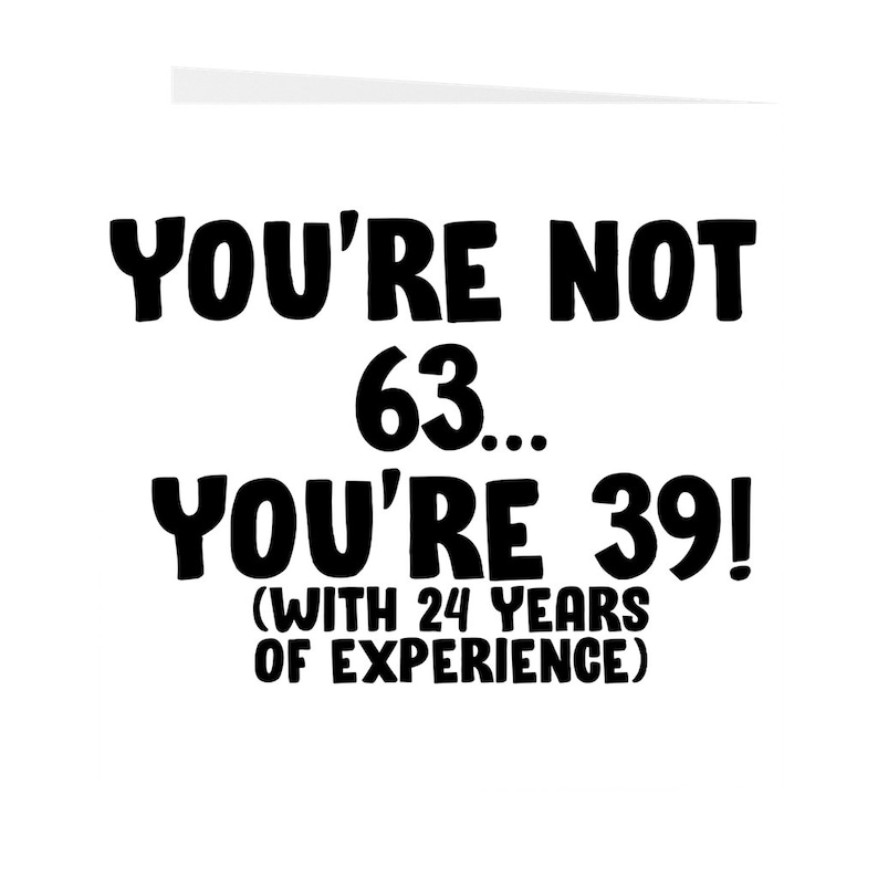 Funny 63rd Birthday Card, Funny Birthday Card for 63 Year Old, 63rd ...