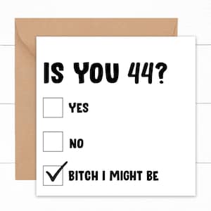 Funny is You 44 Card for 44th Birthday, 44 Year Old Birthday Card, Card ...