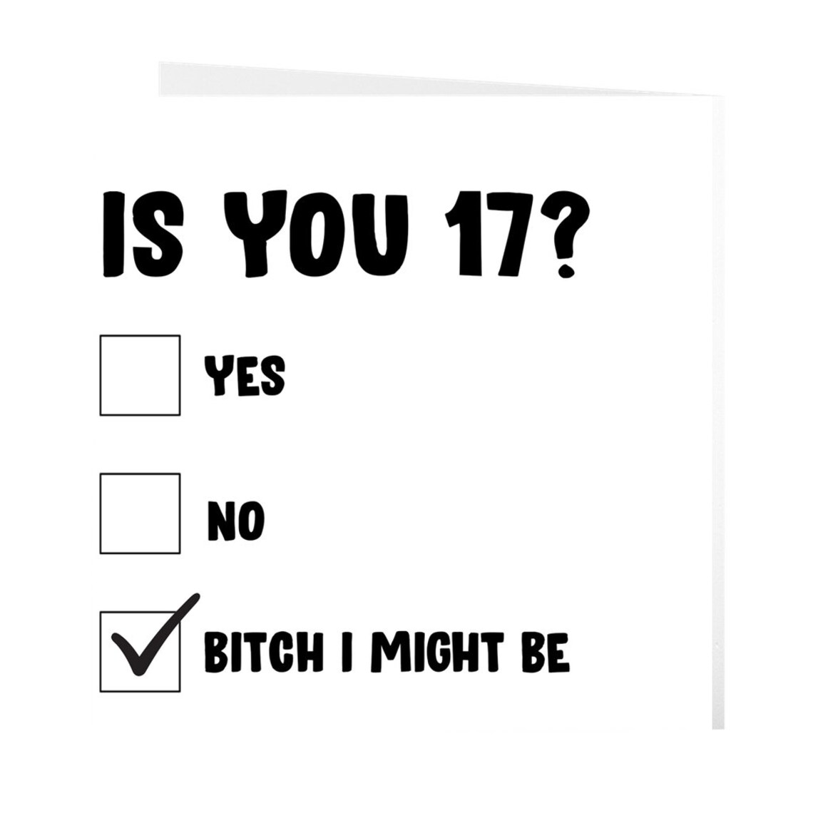 Is You 17 Birthday Card, Funny Birthday Card 17 Year Old, Funny 17th ...