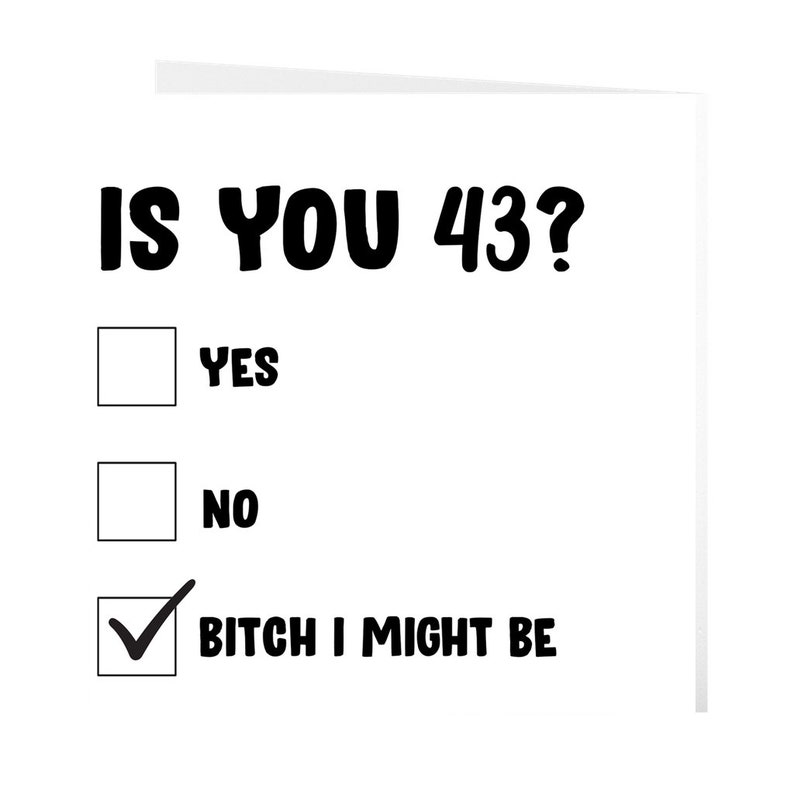 Funny is You 43 Card for 43rd Birthday 43 Year Old Birthday | Etsy