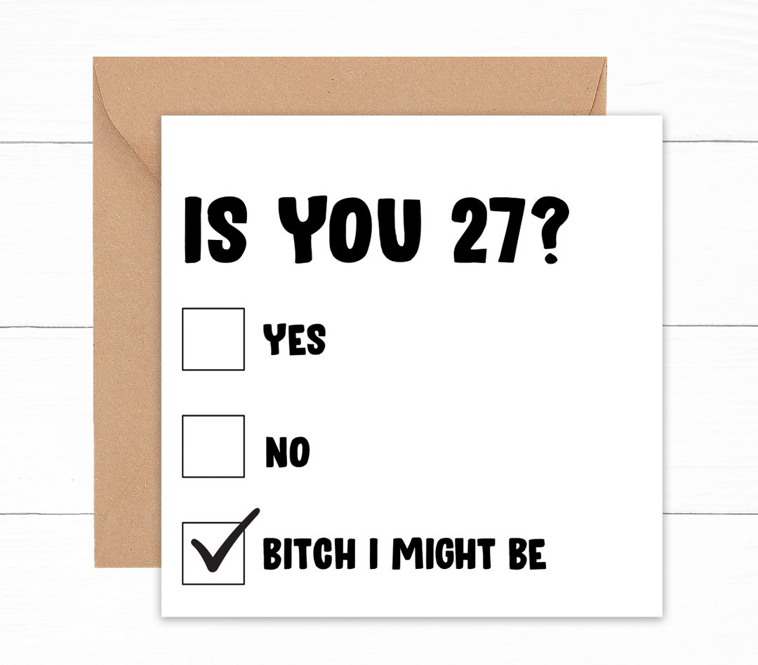 Is You 27 Birthday Card, Funny Birthday Card 27 Year Old, Funny 27th ...