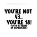 You're Not 43, Funny 43rd Birthday Card, 43rd Birthday Card, 43rd ...