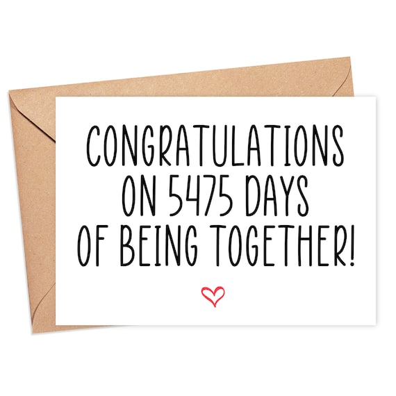 15th Anniversary Card for Couple 15 Year Together Card 15th | Etsy