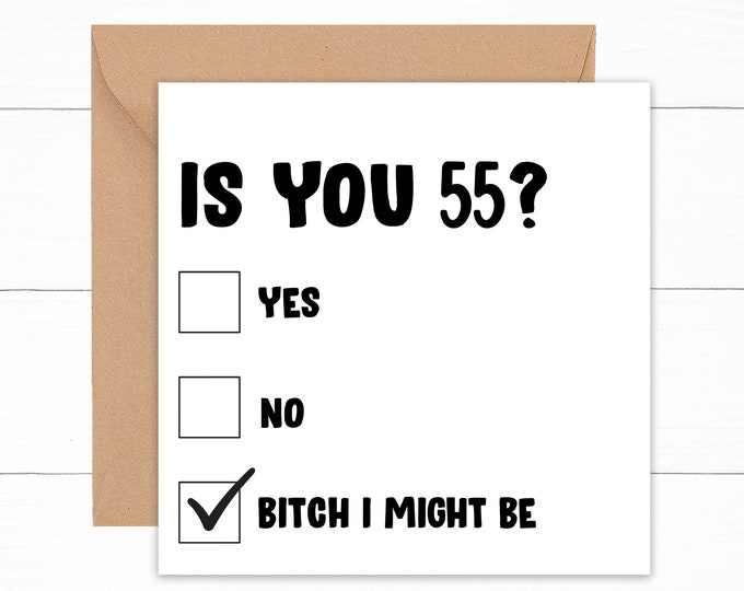 Funny 55th Birthday Card Funny Birthday Card for 55 Year Old - Etsy