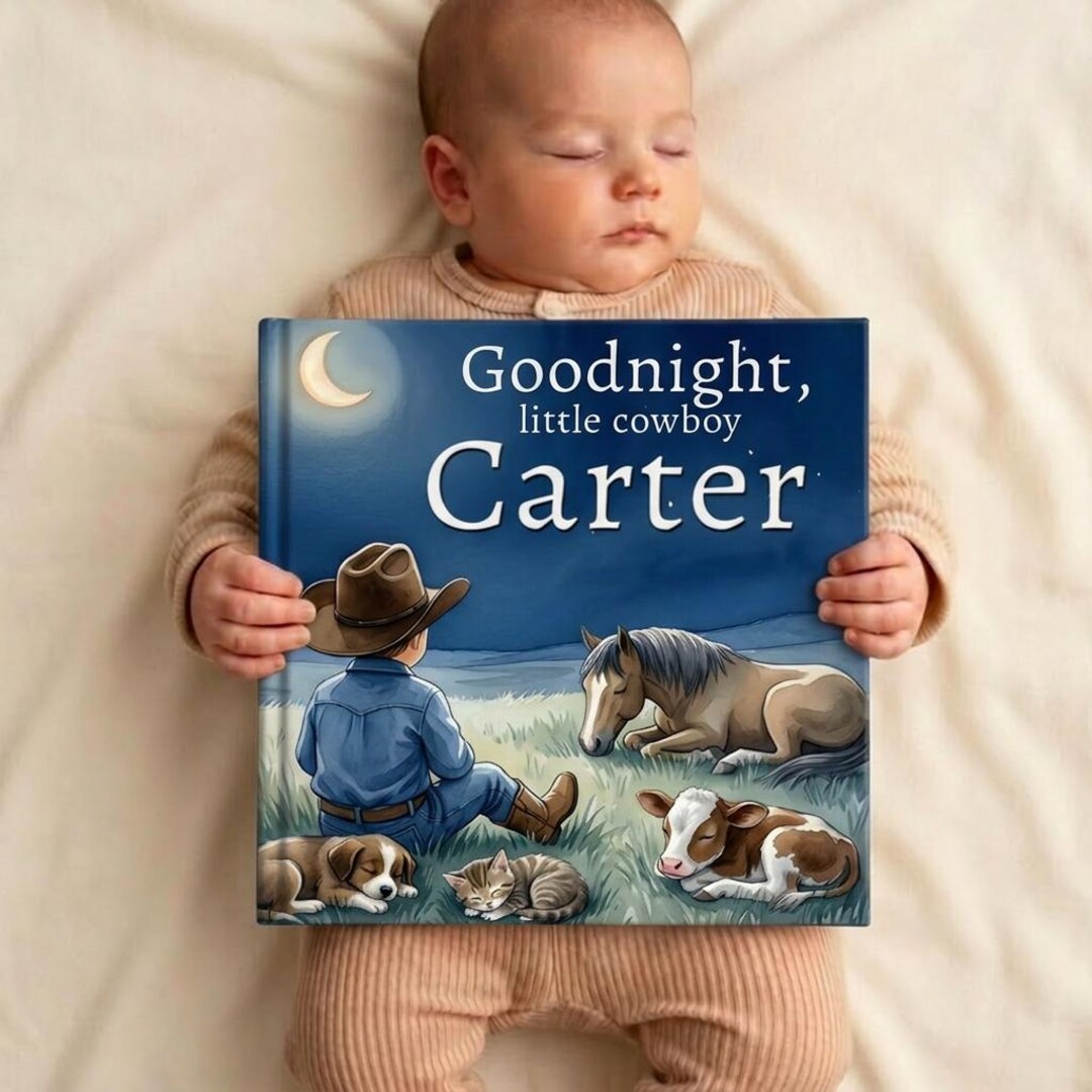 Personalized Cowboy Bedtime Story Book, Custom Little Cowboy Book ...