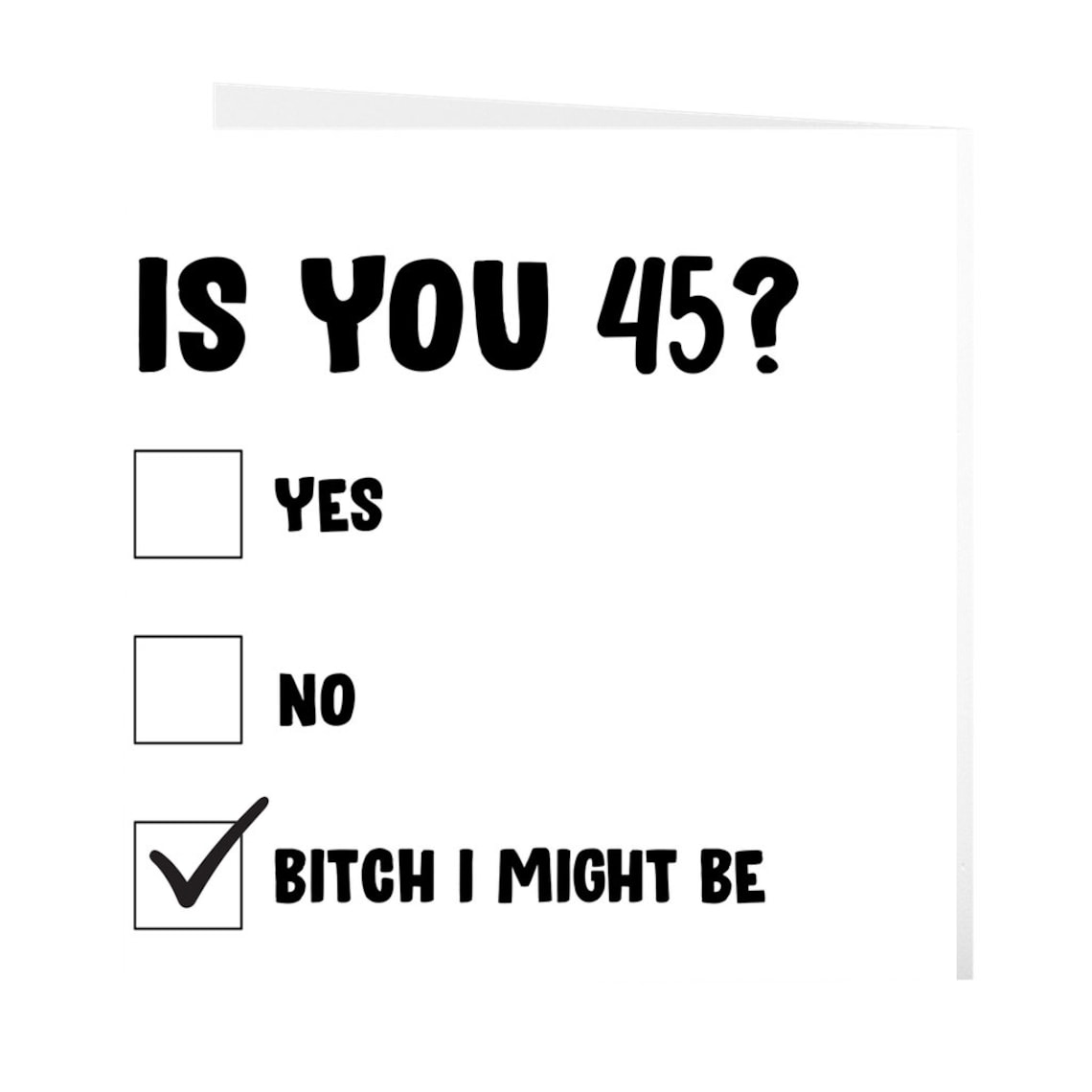 Funny Is You 45 Card For 45th Birthday 45 Year Old Birthday | Etsy