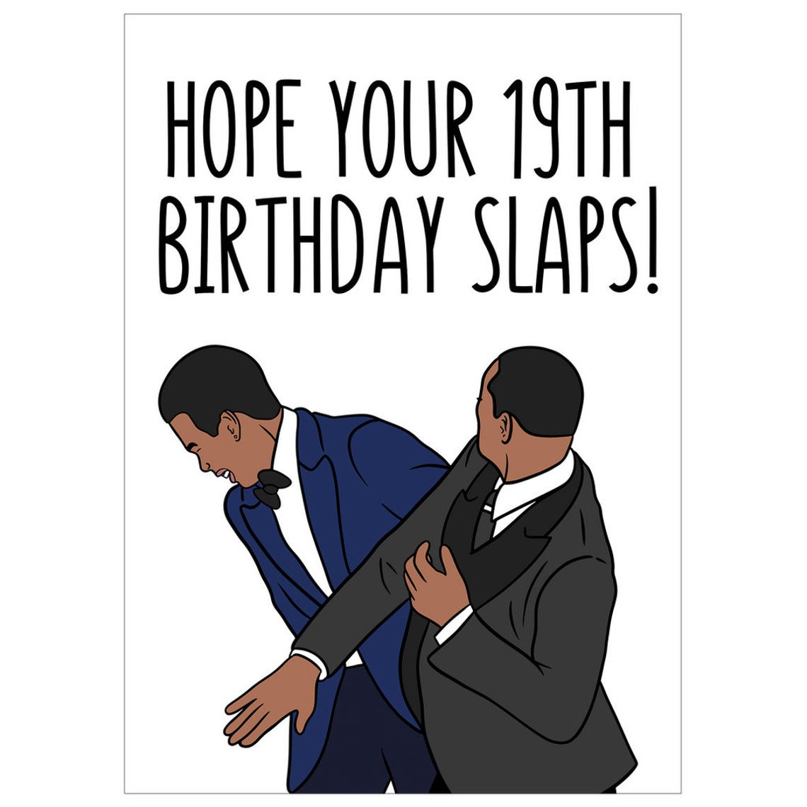 Funny 19th Birthday Card Will Smith Slaps Chris Rock 19th | Etsy