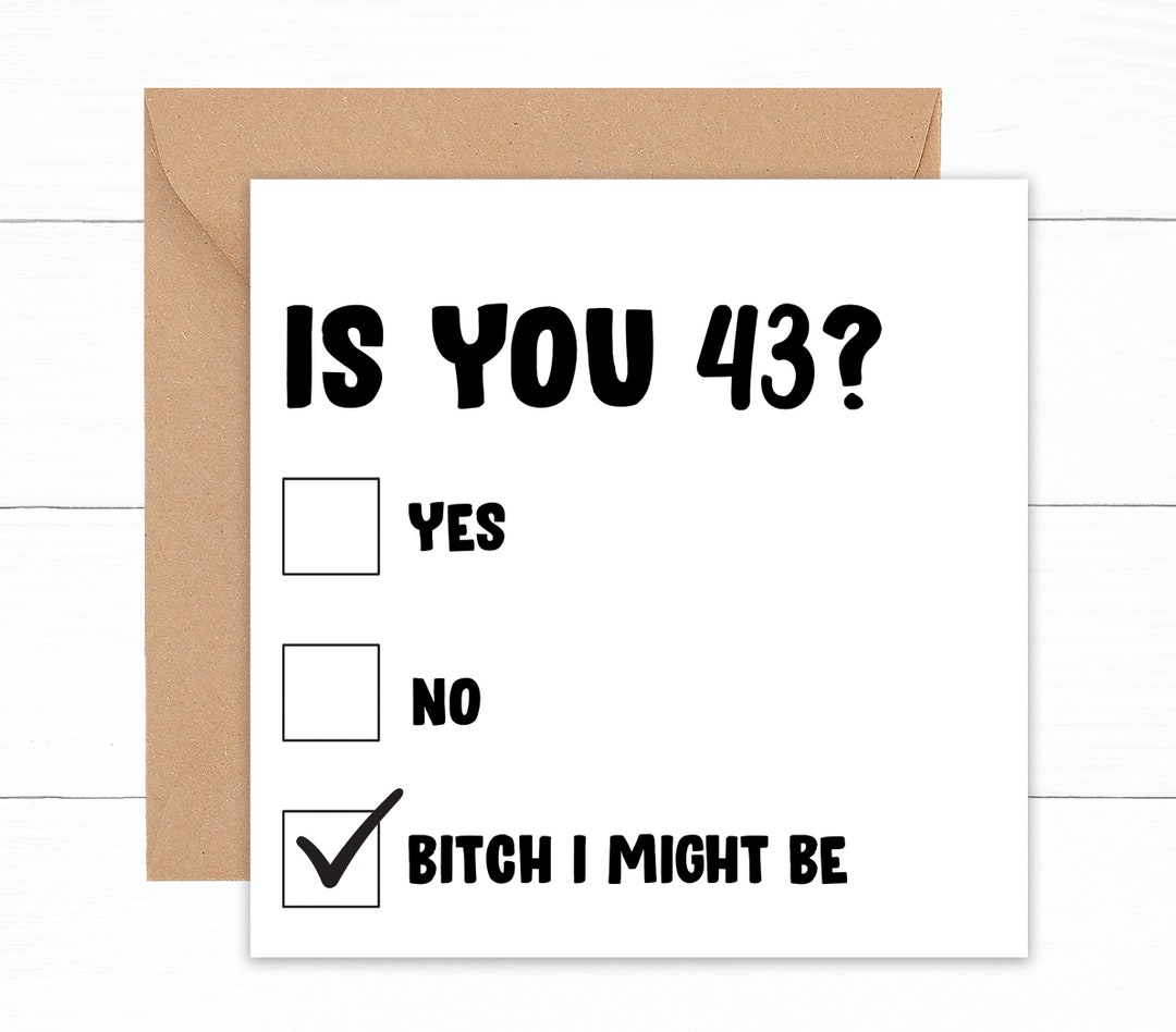 Funny is You 43 Card for 43rd Birthday, 43 Year Old Birthday Card, Card ...
