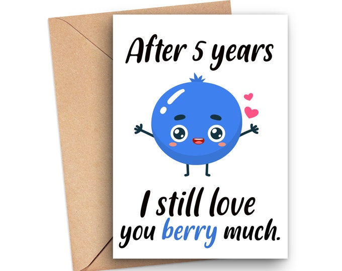 5th Anniversary Card 5 Year Anniversary Card 5 Years Married - Etsy