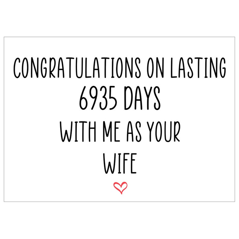 19th Anniversary Card For Husband Anniversary Card Husband | Etsy