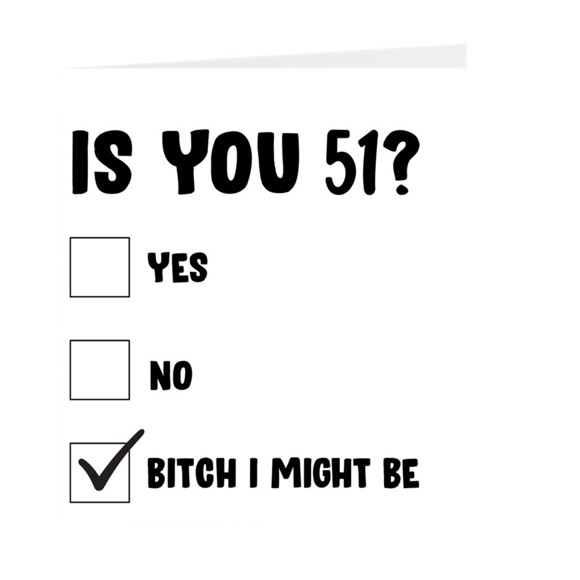 Is You 51 Birthday Card 51st Birthday Card Funny Birthday | Etsy