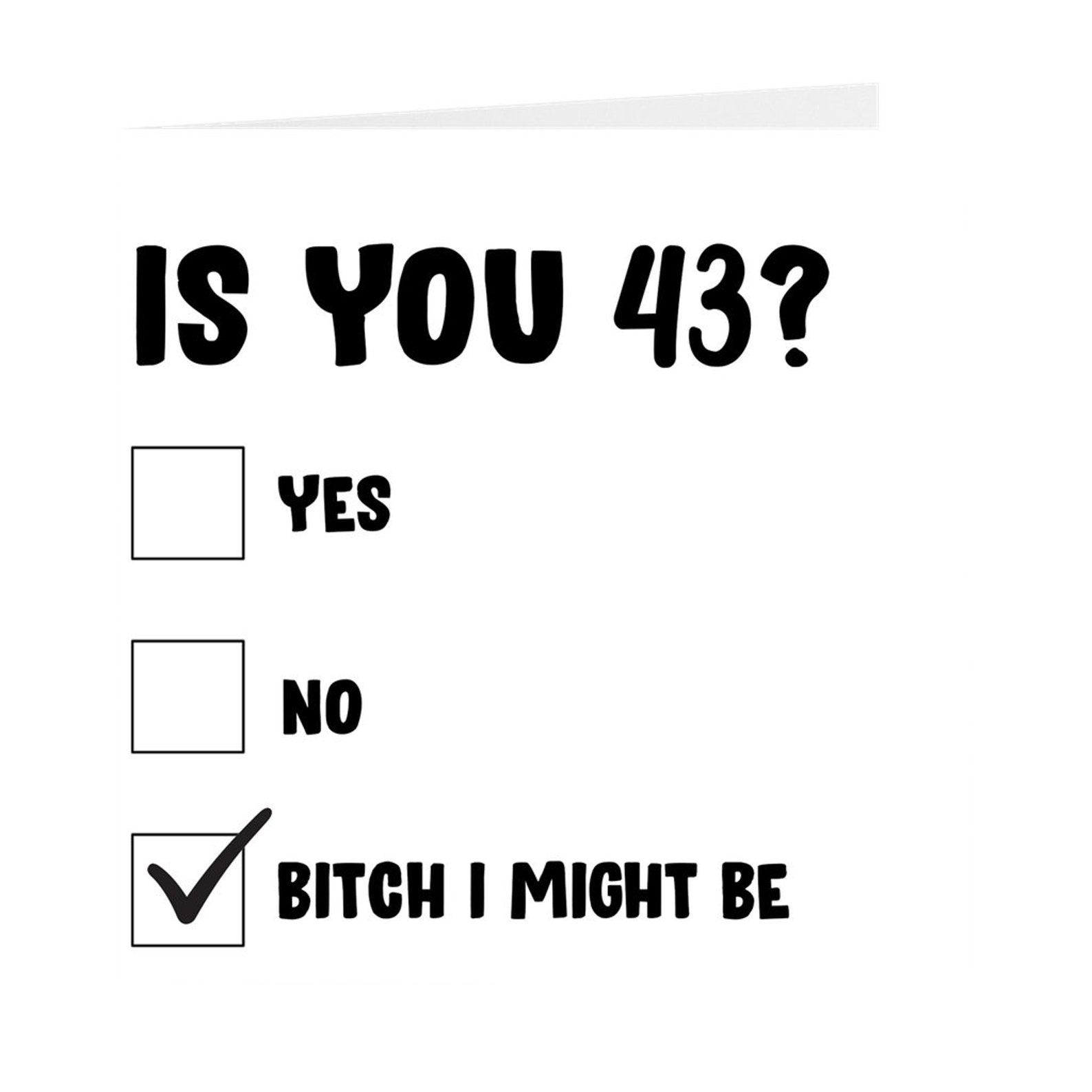 Funny is You 43 Card for 43rd Birthday 43 Year Old Birthday - Etsy