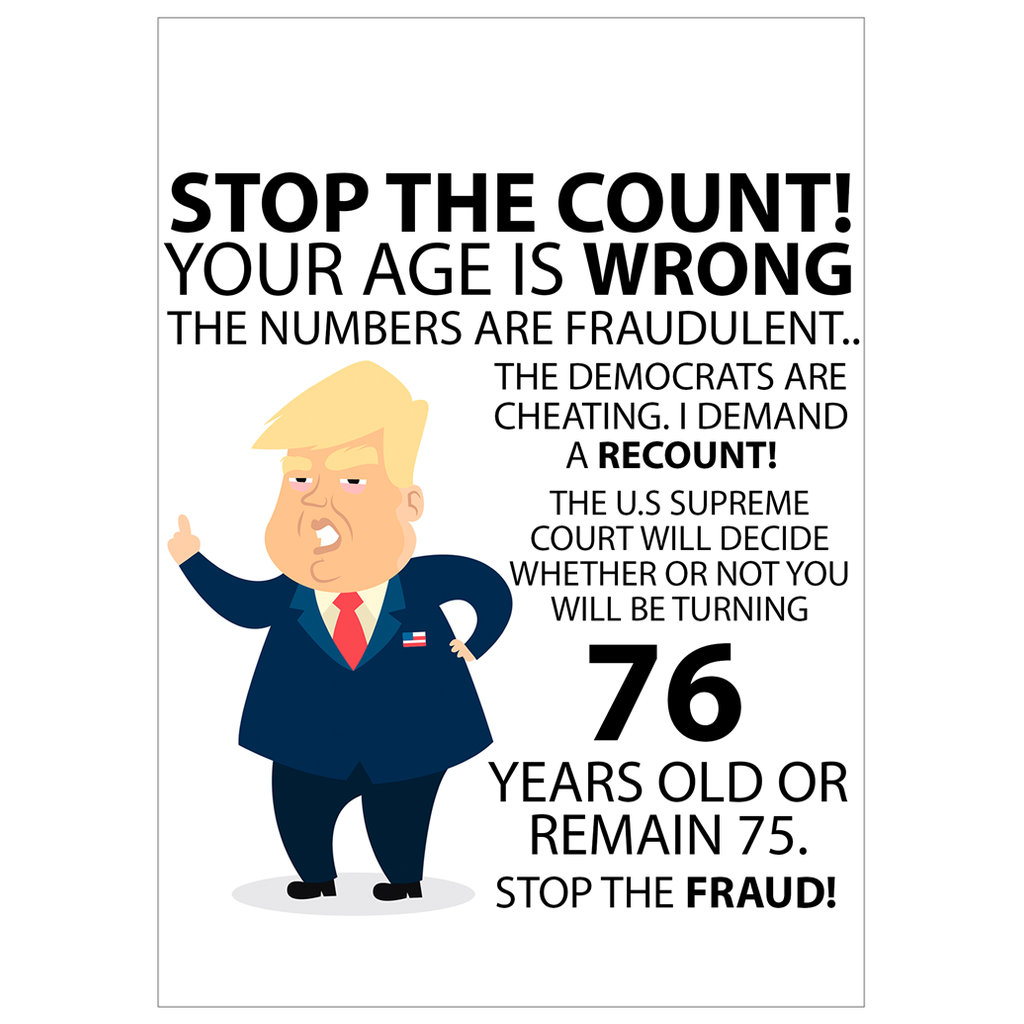 Funny 76th Birthday Card Funny Trump 76th Birthday Card - Etsy