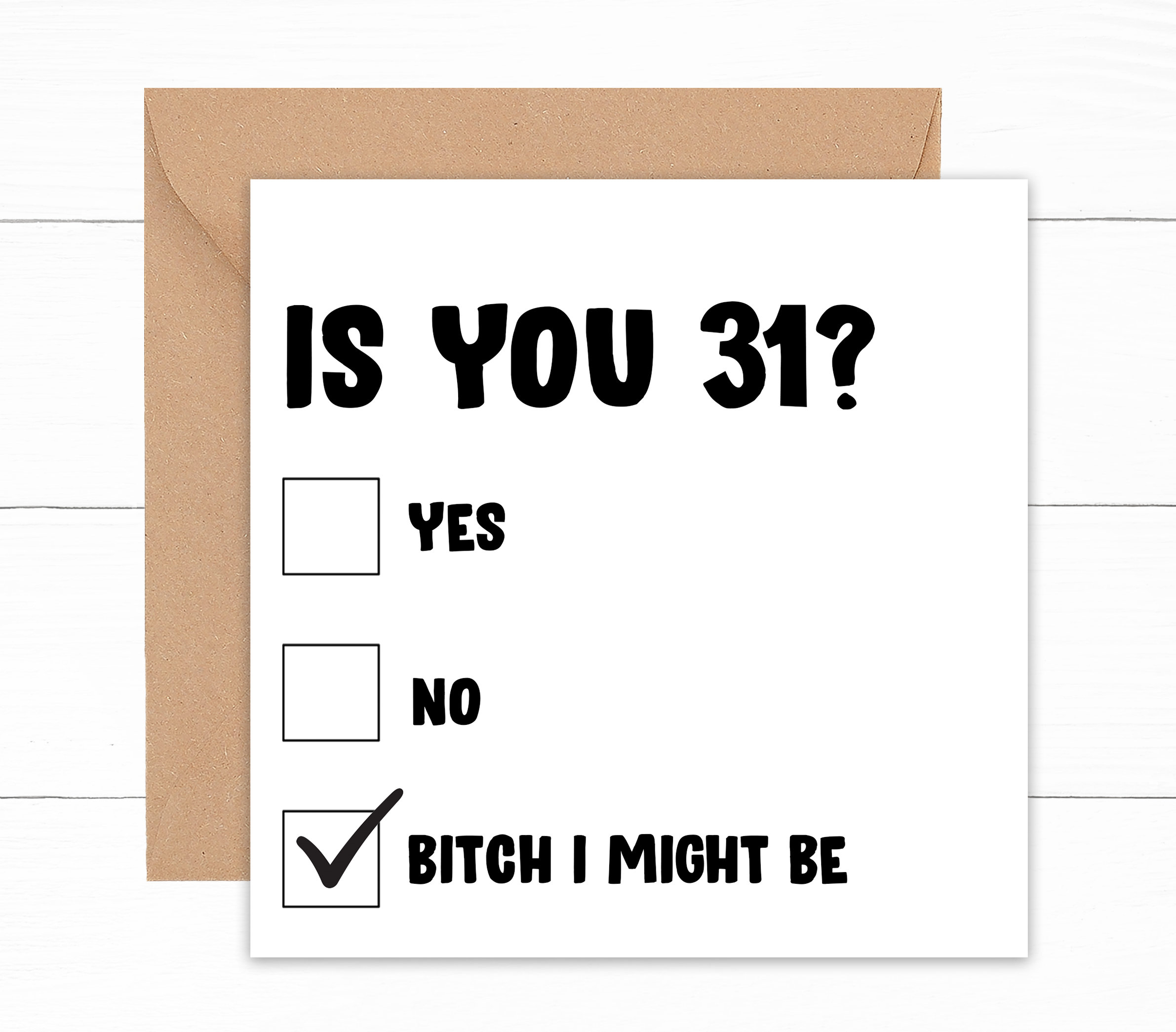 Is You 31 Birthday Card Funny Birthday Card 31 Year Old - Etsy