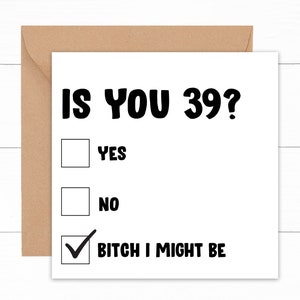 Funny is You 39 Card for 39th Birthday, 39 Year Old Birthday Card, Card ...