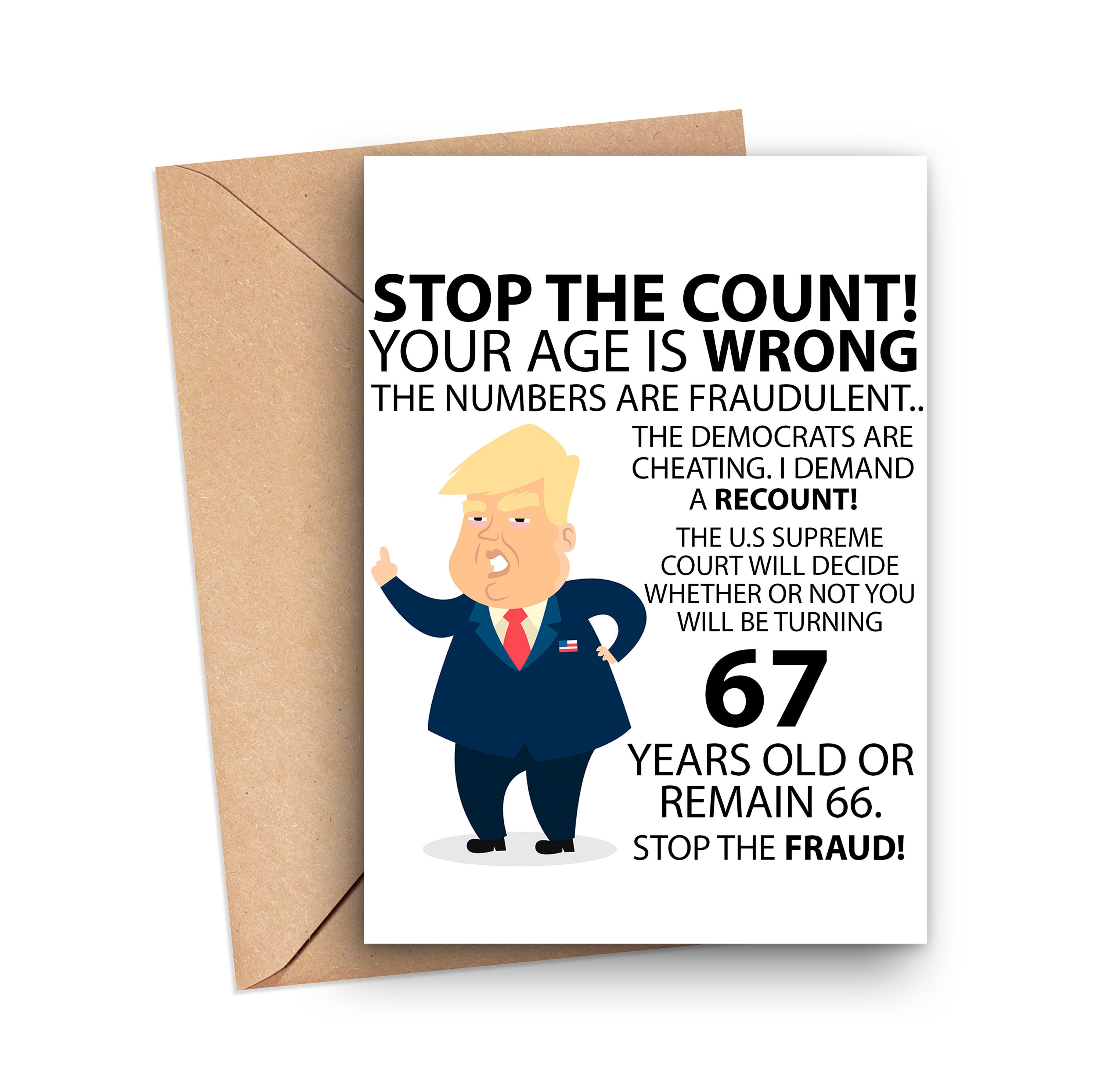 Funny 67th Birthday Card Funny Trump 67th Birthday Card - Etsy
