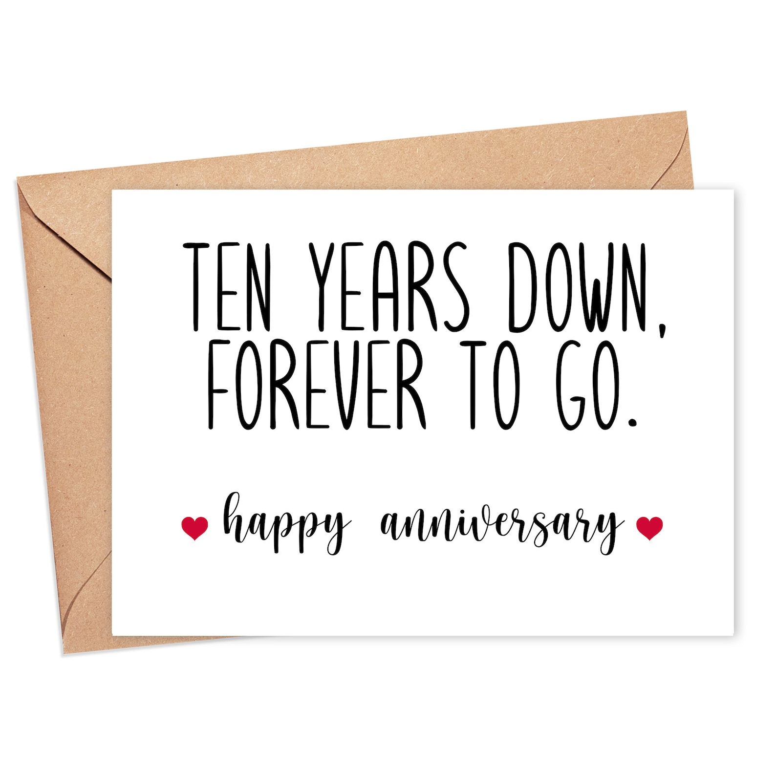 10th Anniversary Card 10 Year Anniversary Card 10th - Etsy