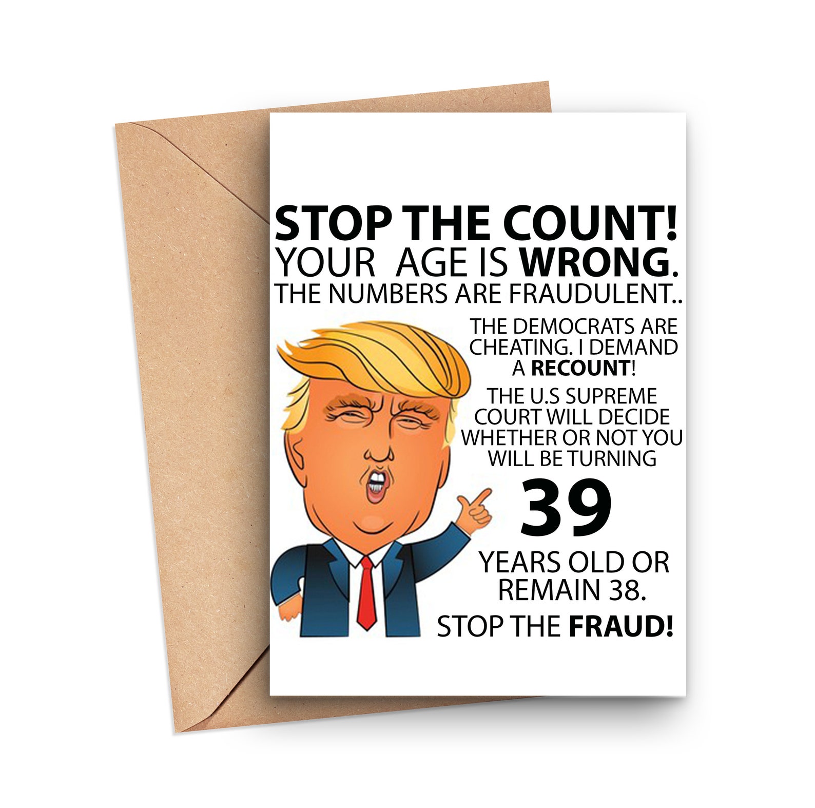 Funny 39th Birthday Card Funny Trump 39th Birthday Card | Etsy