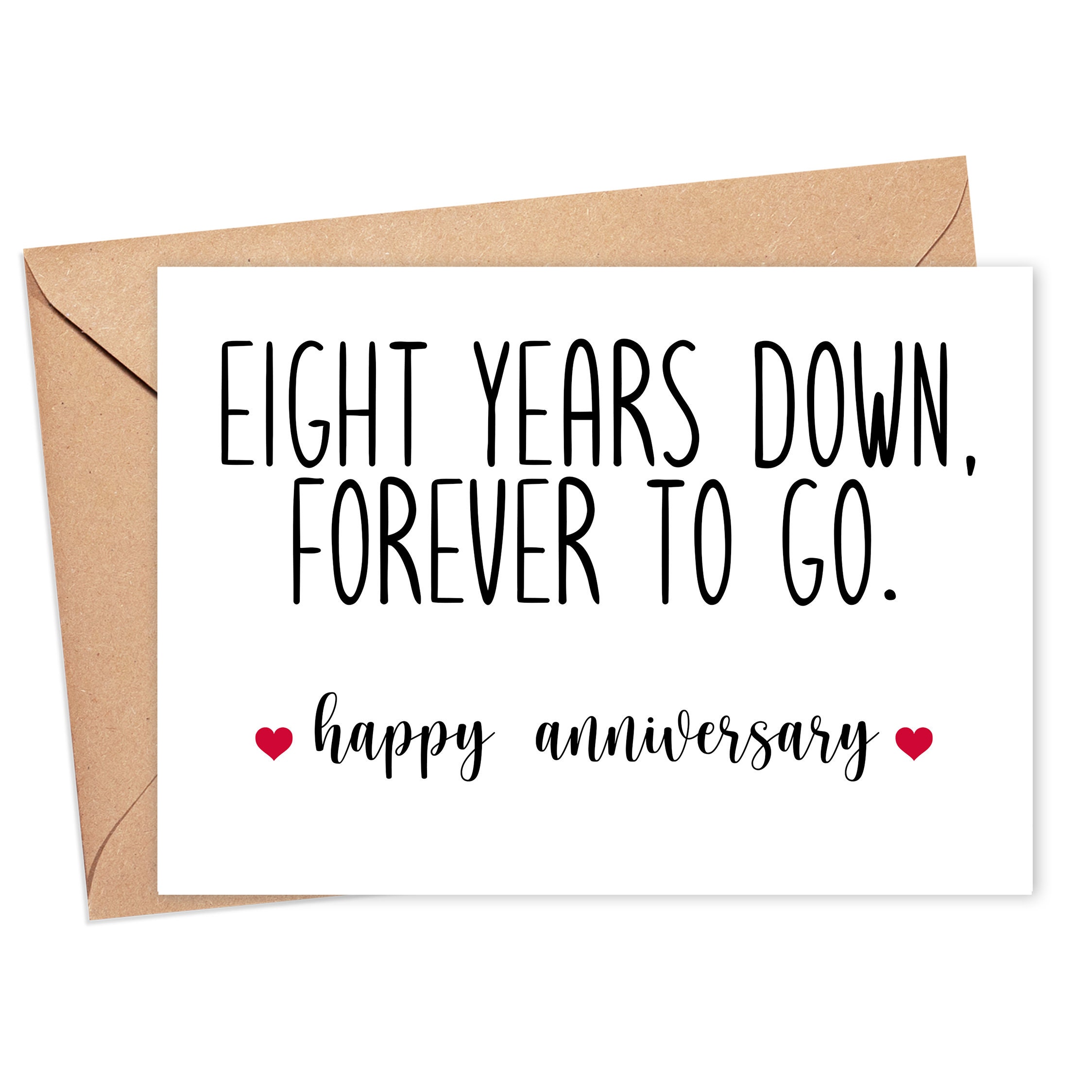 8th Anniversary Card 8 Year Anniversary Card 8th Anniversary - Etsy