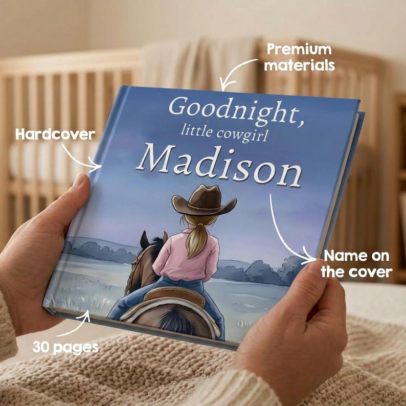 Personalized Cowgirl Bedtime Story Book, Custom Western Cowgirl Baby ...
