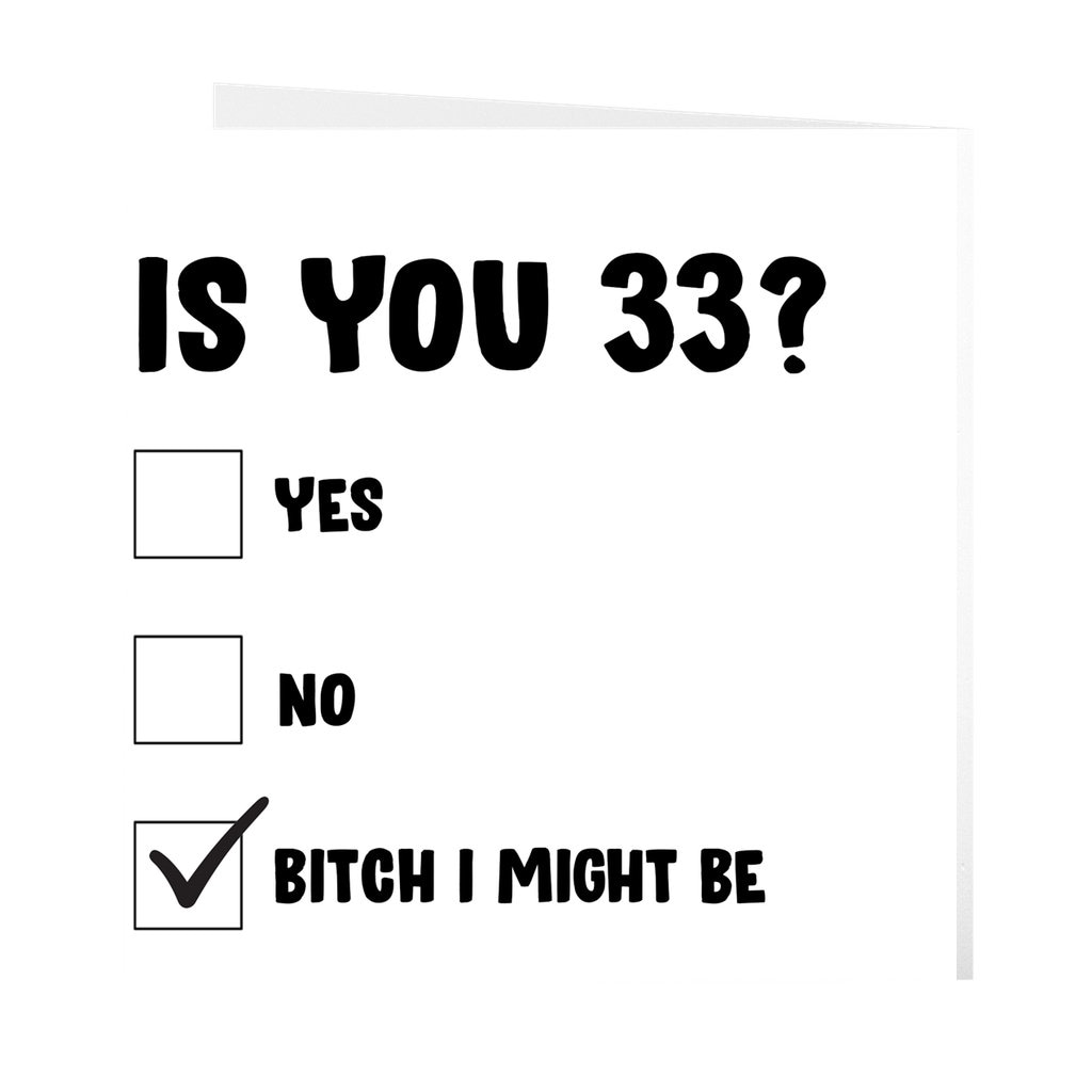 Is You 33 Birthday Card Funny Birthday Card 33 Year Old | Etsy