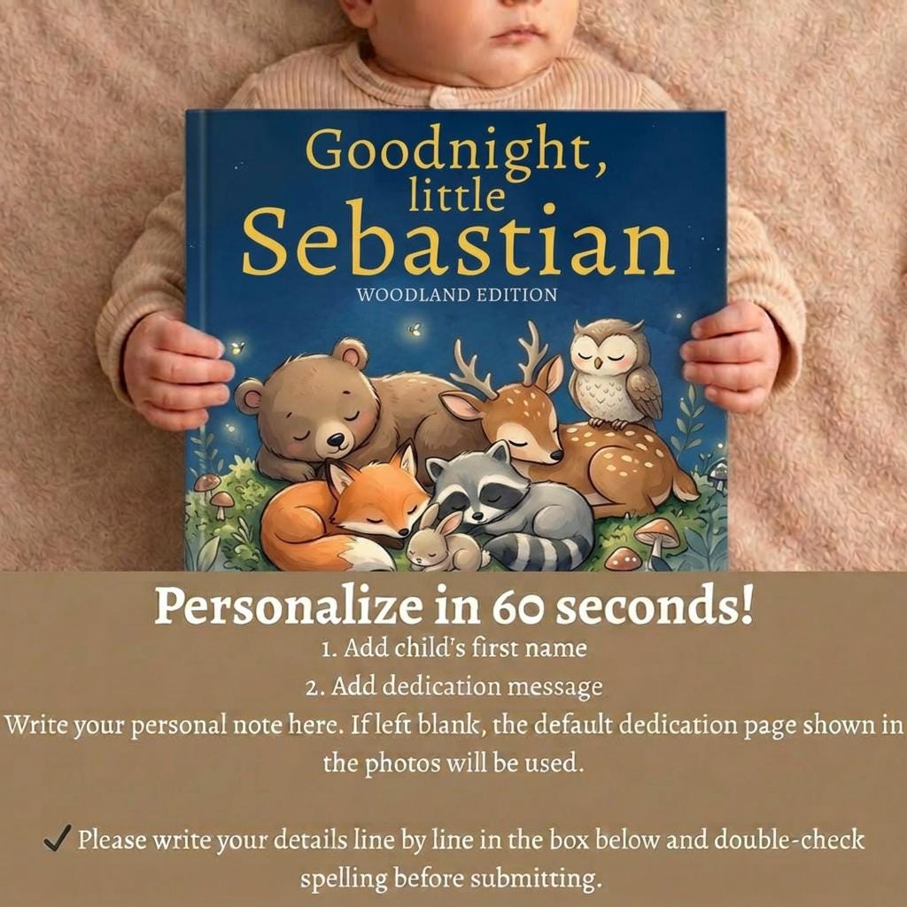 Personalized Woodland Animals Bedtime Story Book, Custom Forest Animal ...