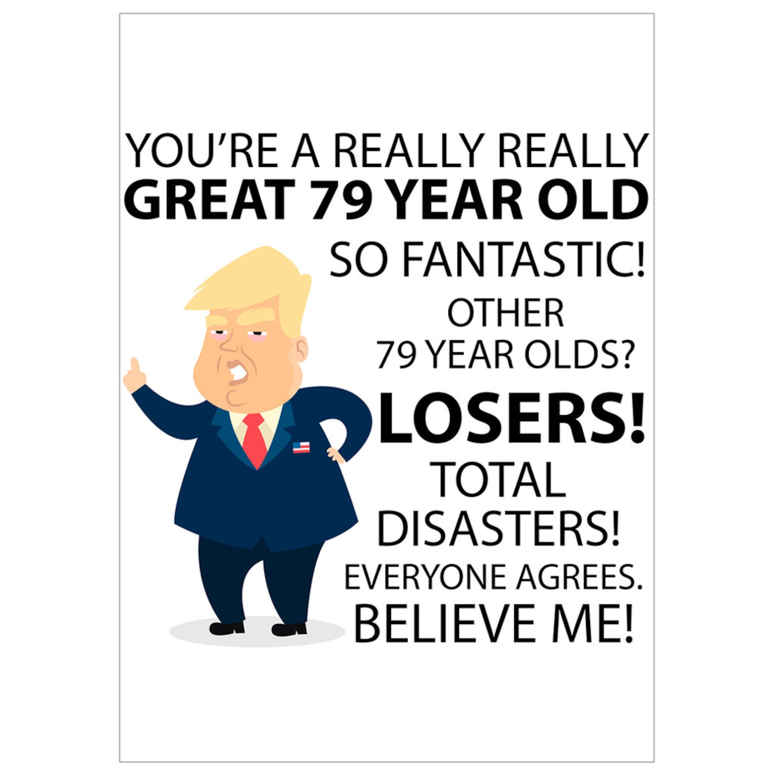 79th Birthday Card Funny 79th Birthday Card Trump 79 Year - Etsy