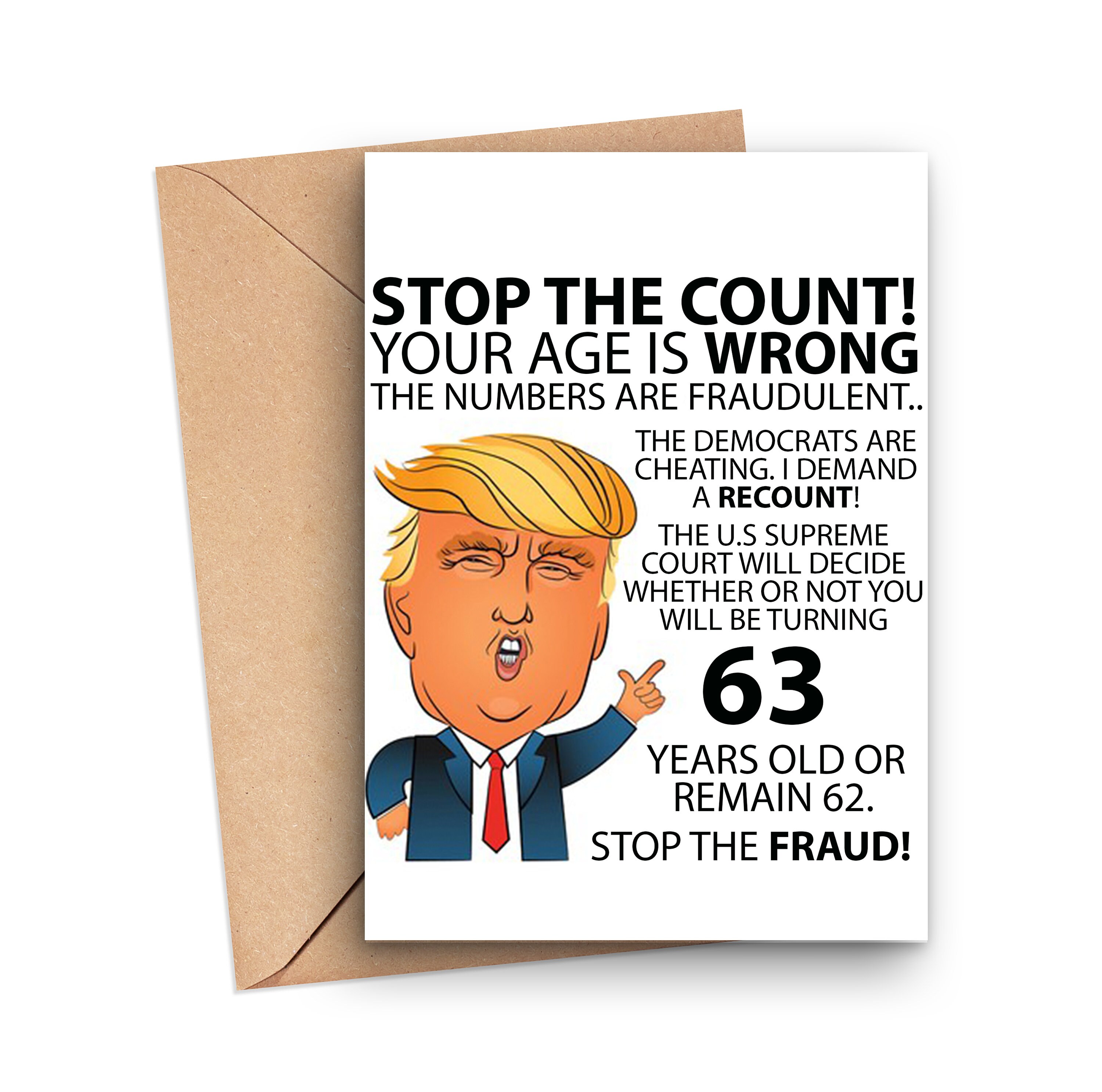 Funny 63rd Birthday Card Funny Trump 63rd Birthday Card | Etsy