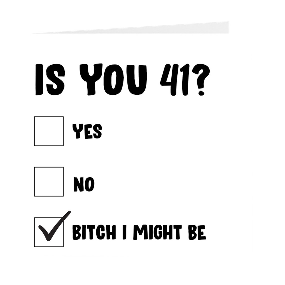 Funny is You 41 Card for 41st Birthday 41 Year Old Birthday - Etsy