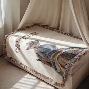 Personalized Cowboy Baby Blanket, Custom Western Nursery Throw With ...