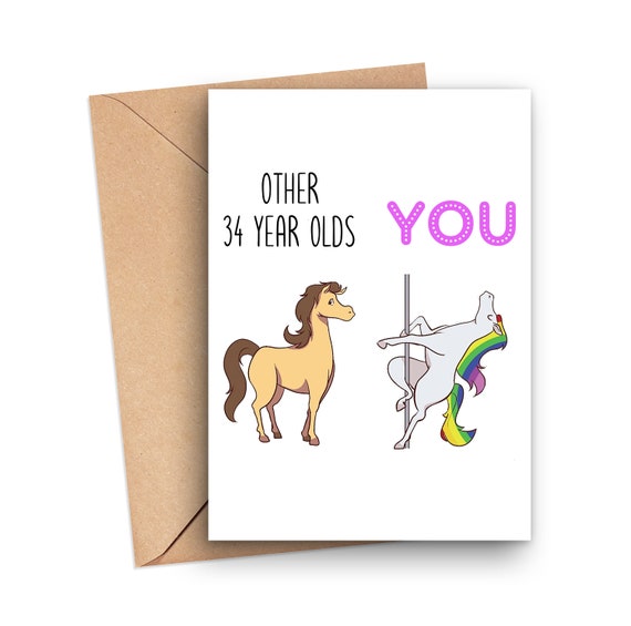 34th Birthday Card Funny 34th Birthday Card 34 Year Old | Etsy
