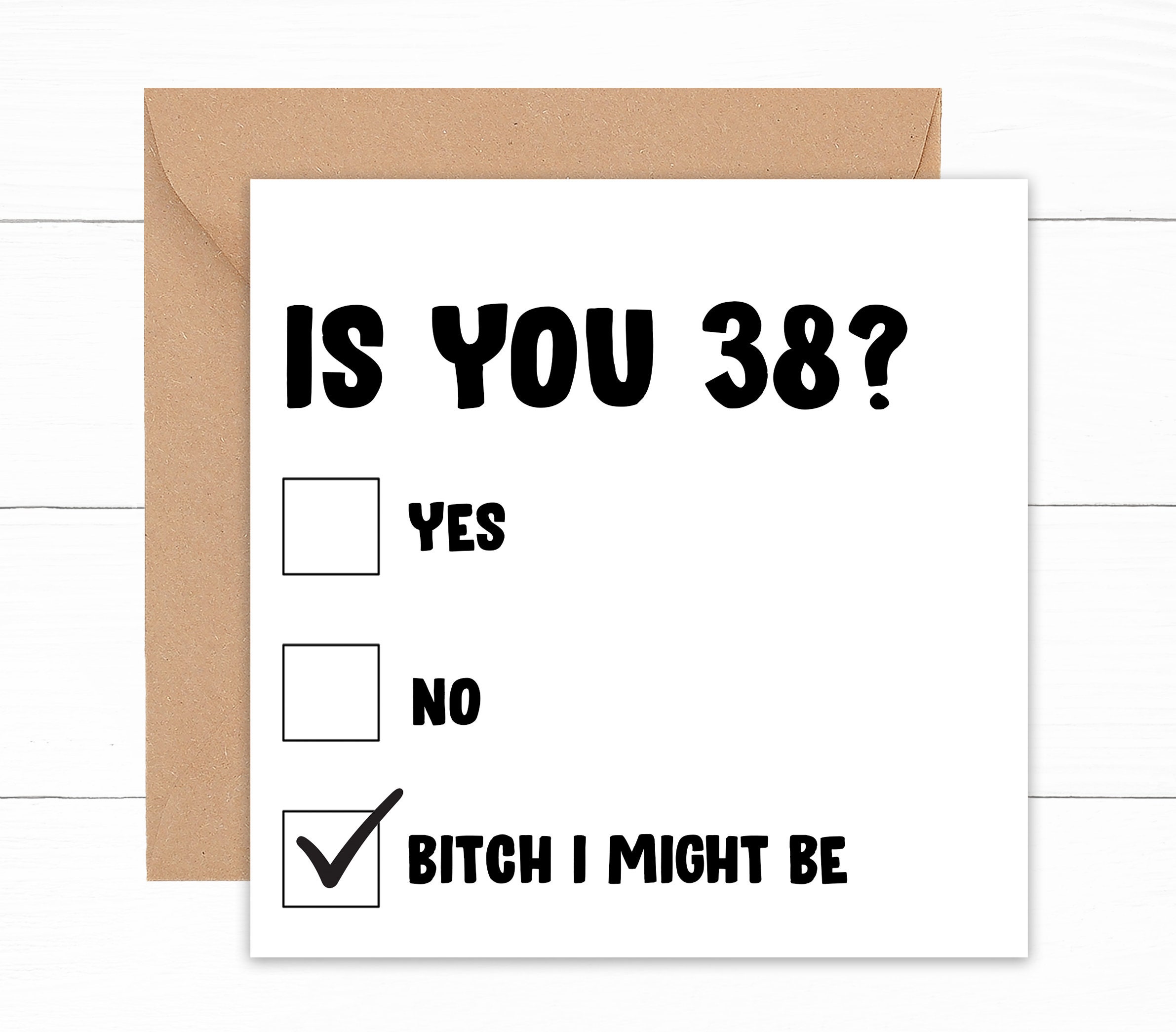 Funny Is You 38 Card For 38th Birthday 38 Year Old Birthday | Etsy
