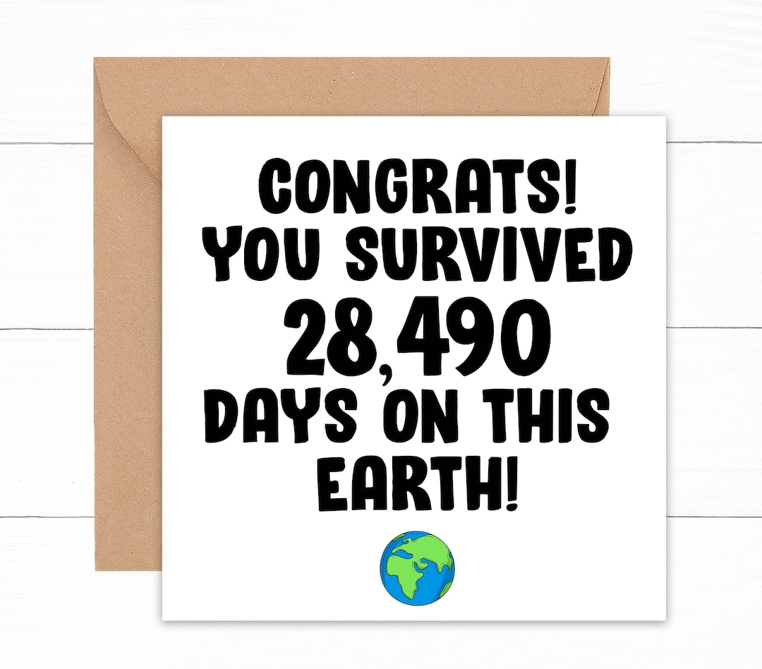 78th Birthday Card, Funny 78th Birthday Card, Congratulations Card ...