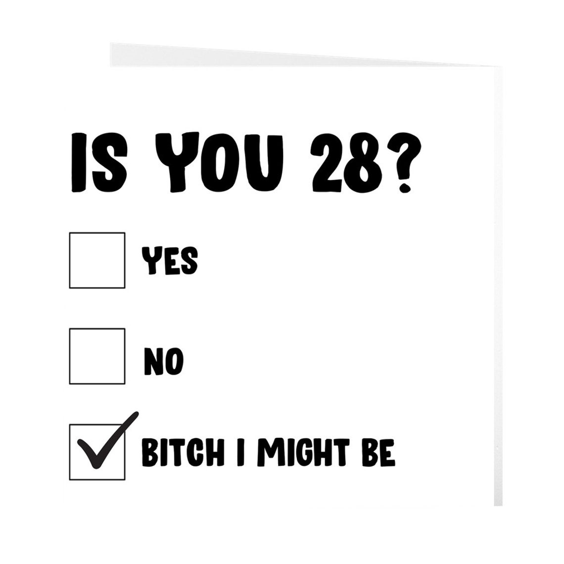 Is You 28 Birthday Card Funny Birthday Card 28 Year Old | Etsy