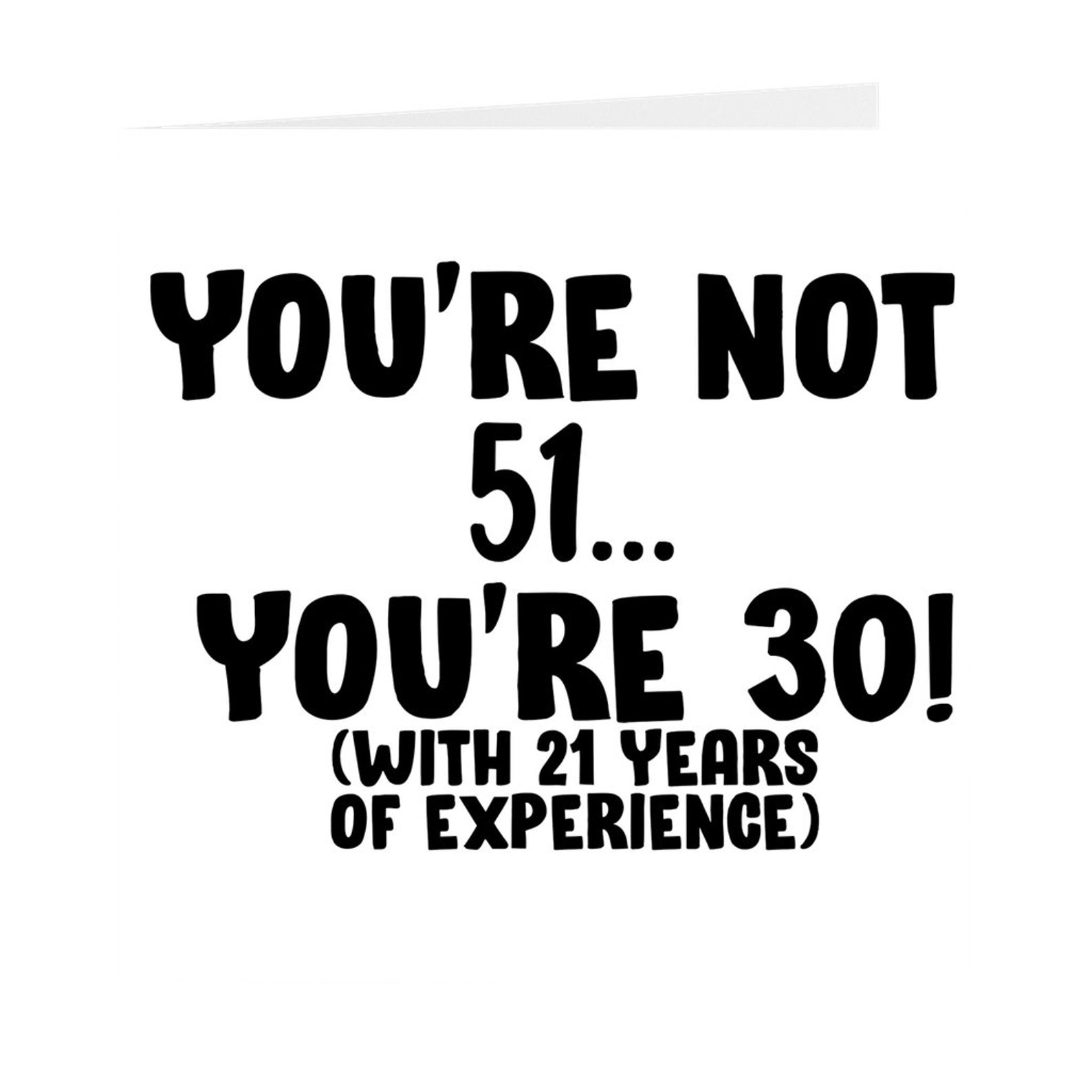 Funny 51st Birthday Card Funny Birthday Card for 51 Year Old | Etsy