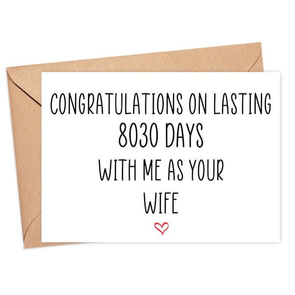 22 Anniversary Card for Husband - Etsy