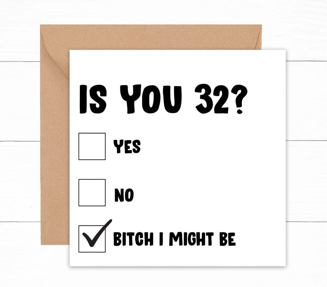 Is You 32 Birthday Card, Funny Birthday Card 32 Year Old, Funny 32nd ...