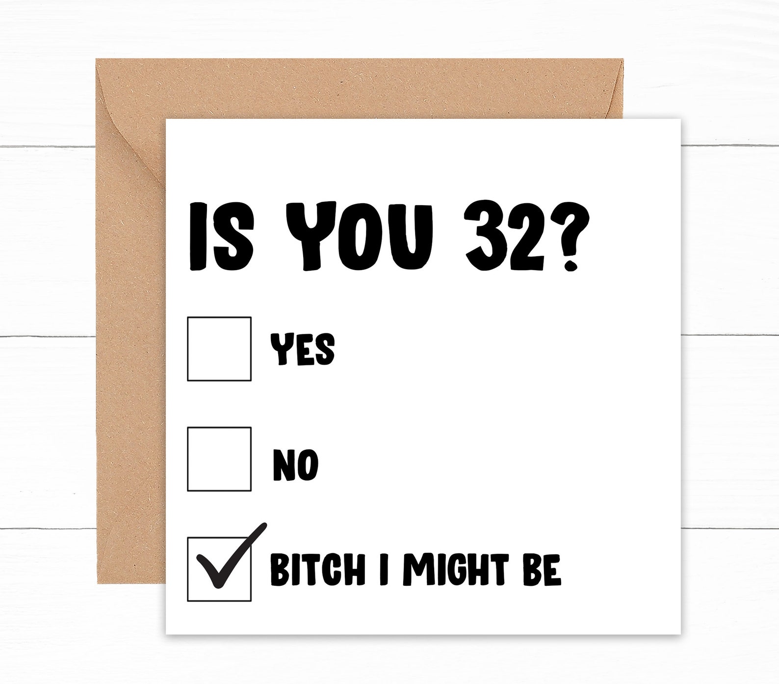 Is You 32 Birthday Card Funny Birthday Card 32 Year Old | Etsy