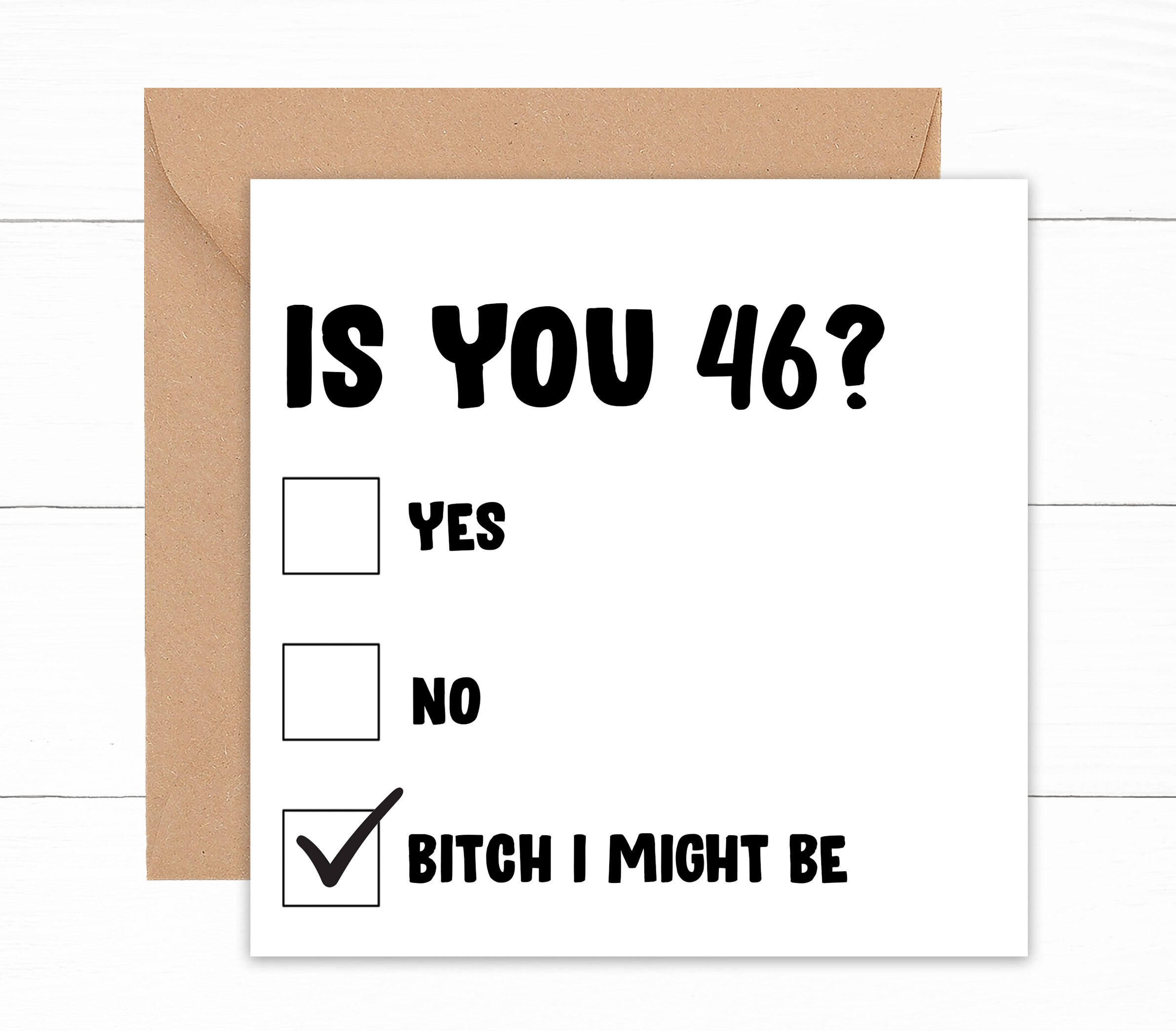 Is You 46 Birthday Card 46th Birthday Card Funny Birthday | Etsy
