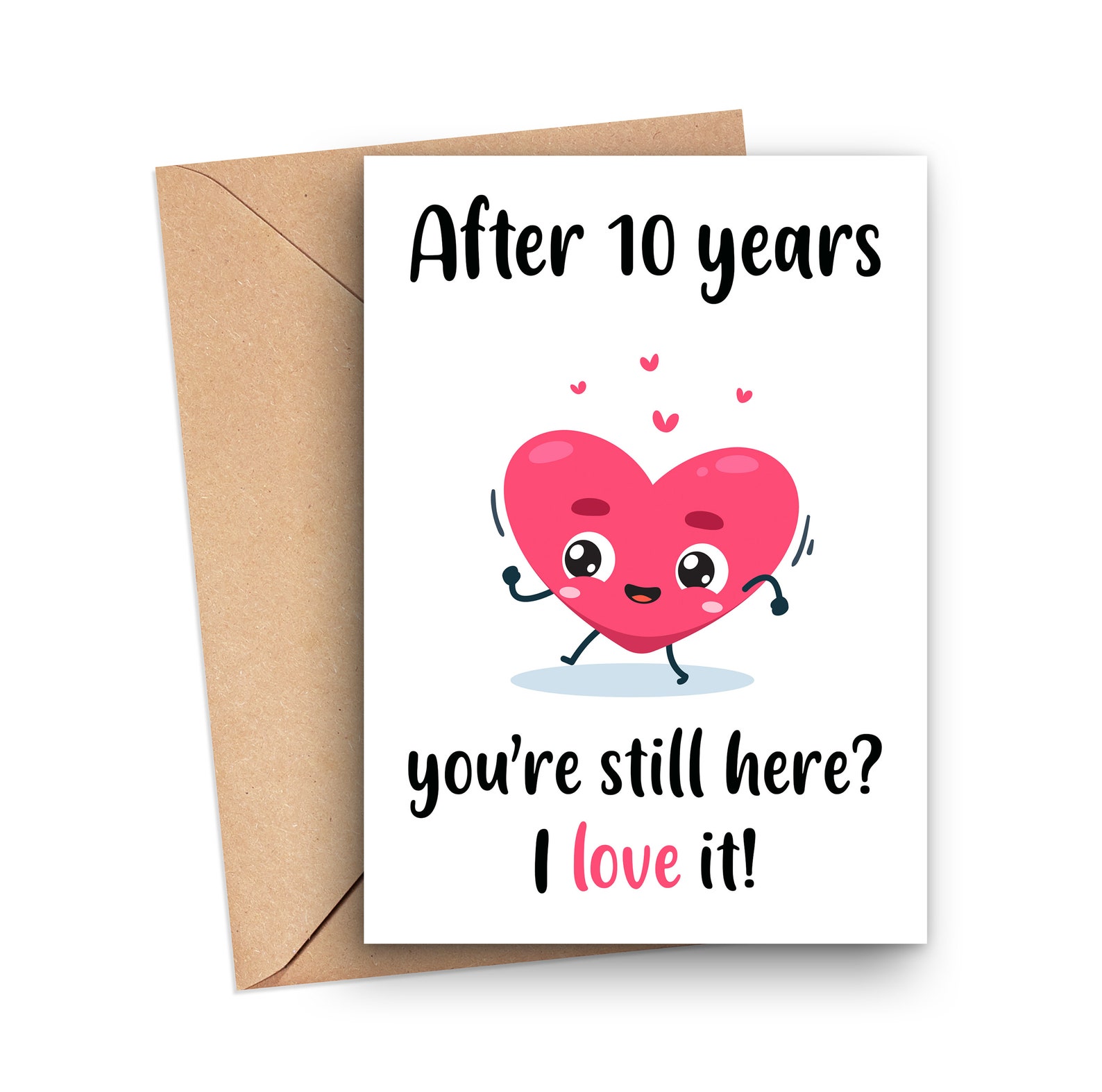 10th Anniversary Card 10 Year Anniversary Card Cute 10th | Etsy