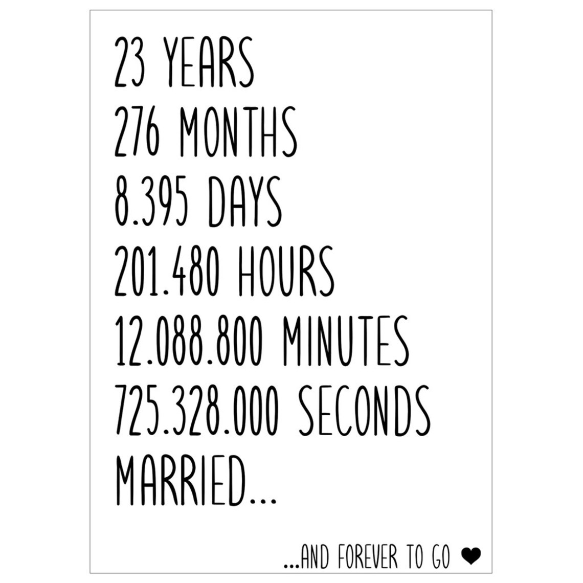 23rd Anniversary Card 23rd Wedding Anniversary Card 23 Years | Etsy