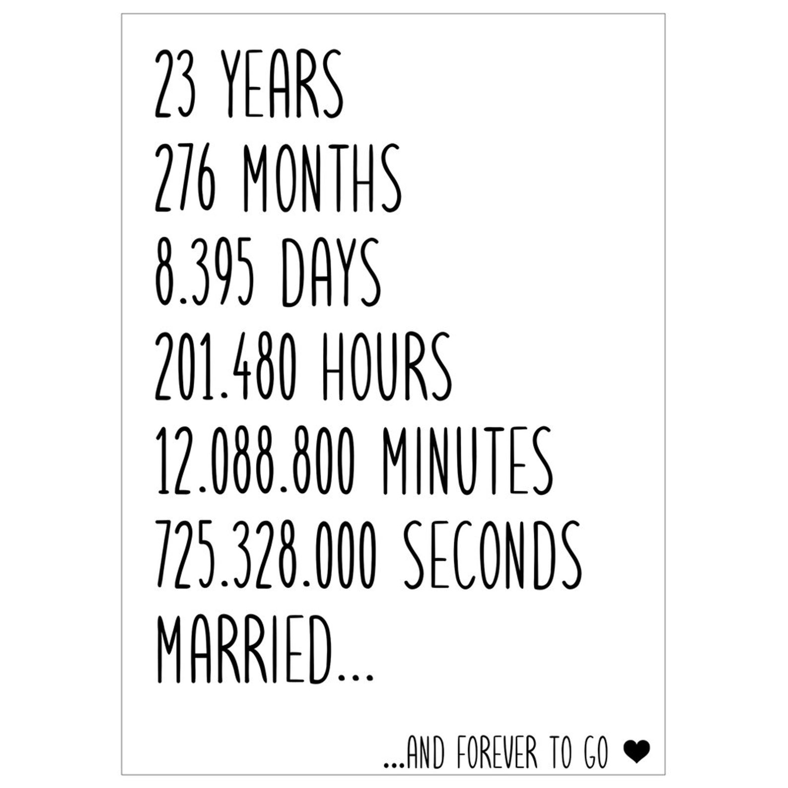 23rd Anniversary Card 23rd Wedding Anniversary Card 23 Years | Etsy