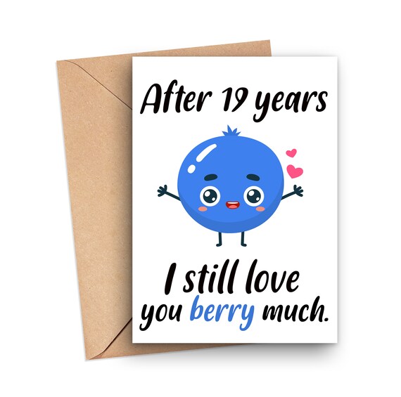 19th Anniversary Card Funny 19 Year Anniversary Card 19 | Etsy