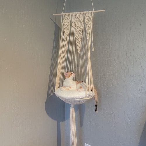 Macrame Cat Hammock Macrame Hanging Cat Bed BOHO Macrame Cat - Etsy