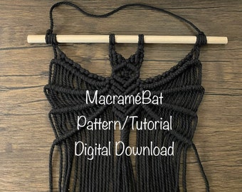 Macrame Bat Patterns Gifts for Witches Modern Halloween Macrame ...