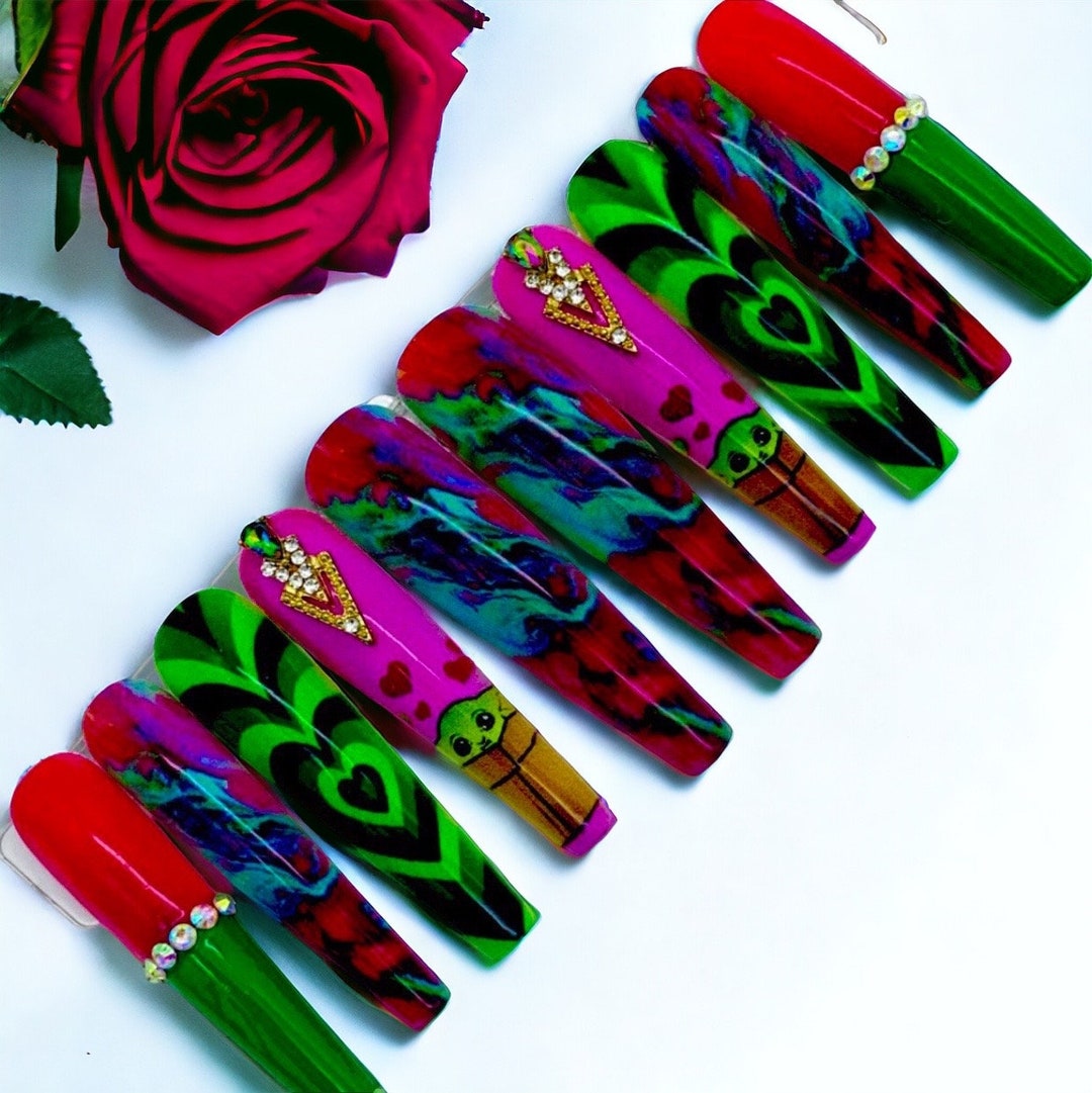 Star Wars Baby Mandalorian Grogu Baby Yoda Handmade Press on Nails - Etsy