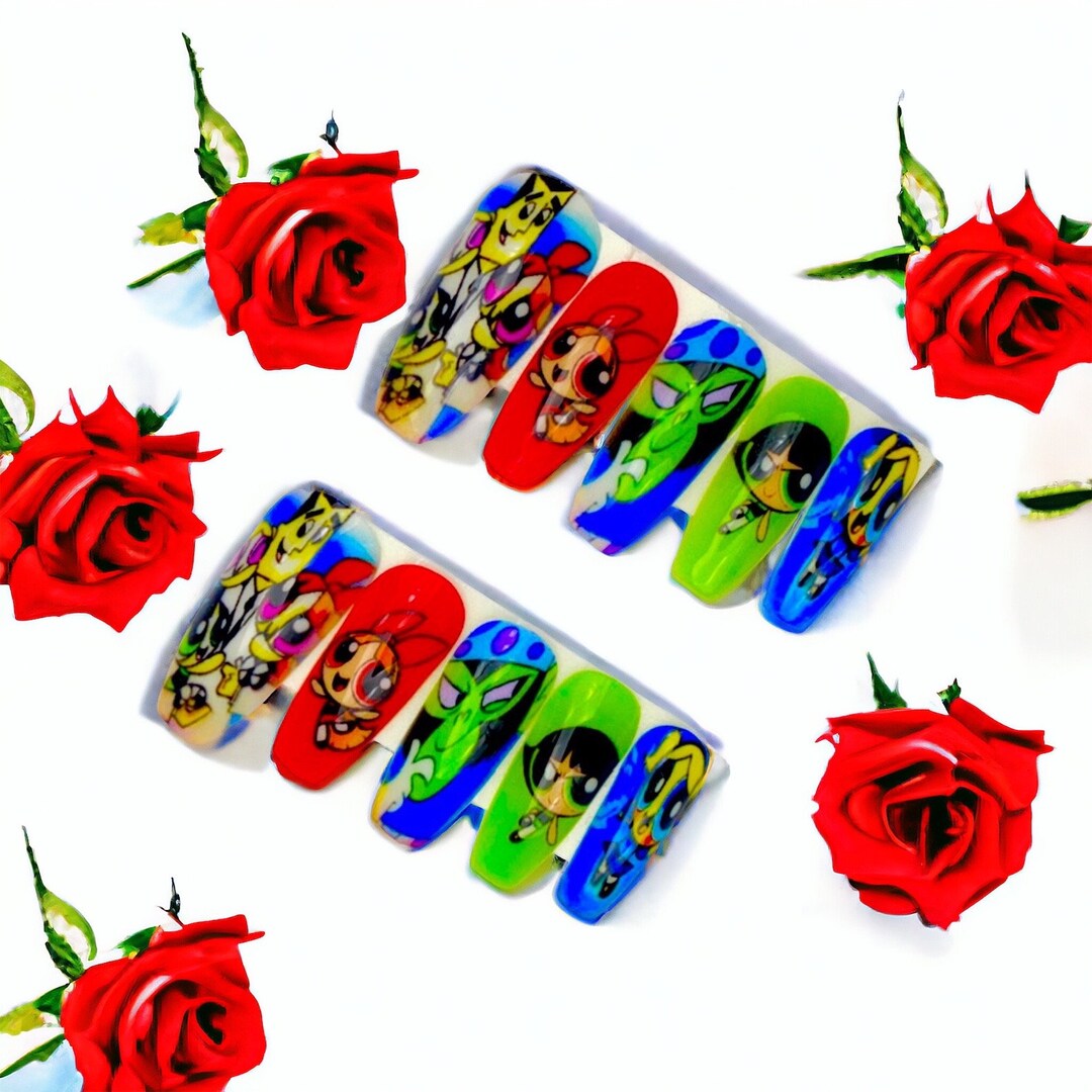 Powerpuff Girls Handmade Press on Nails - Etsy