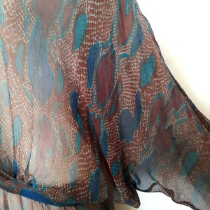 Early Y2K Antik Batik Sheer Silk Shirt Dress, Tunic, With Abstract ...